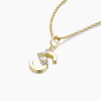 China 925 Sterling Silver CZ Letter Pendants in Simply 18K Gold Plated for Fashion Jewelry for sale