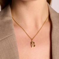 China 925 Sterling Silver CZ Letter Pendants in Simply 18K Gold Plated for Fashion Jewelry for sale
