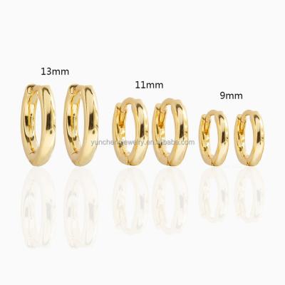 China Silver Fine Jewelry Minimalist 18K Gold 9MM 11MM 13MM Hoop Set for FedEx DHL UPS TNT EMS Shipping for sale