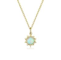 China Sunflower Opal And Diamond Necklace 15MM Women'S Opal Necklace 45CM+5CM for sale