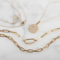 China 18K Gold Plated Large Paper Clip 925 Sterling Silver Oval Chain Necklace with OEM for sale