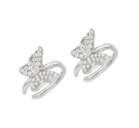 China 18K Gold Plated Butterfly Earring Cuff With Micron Pave White CZ Trendy Women Jewelry for sale
