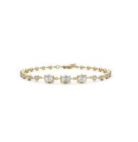 China 18K Gold Plated Micron Pave CZ Delicate Chain Design Tennis Bracelets Timeless Beauty for sale