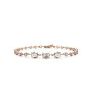 China 18K Gold Plated Micron Pave CZ Delicate Chain Design Tennis Bracelets Timeless Beauty for sale