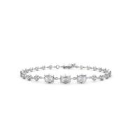 China 18K Gold Plated Micron Pave CZ Delicate Chain Design Tennis Bracelets Timeless Beauty for sale