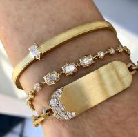 China 18K Gold Plated Micron Pave CZ Delicate Chain Design Tennis Bracelets Timeless Beauty for sale
