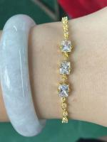 China 18K Gold Plated Micron Pave CZ Delicate Chain Design Tennis Bracelets Timeless Beauty for sale
