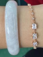 China 18K Gold Plated Micron Pave CZ Delicate Chain Design Tennis Bracelets Timeless Beauty for sale