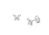 China Religious Type None 925 Sterling Silver Butterfly Stud Earrings with 18K Gold Plating for sale