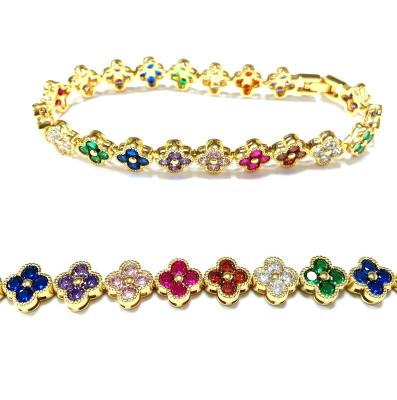 China Fresh Water Pearl CZ Stones Tennis Bracelets Plated Custom Jewelry Rainbow Gold Copper Brass for Women for sale