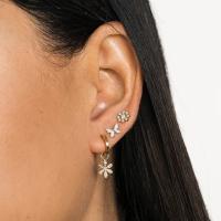China Tiny White Enamel Butterfly Shaped 925 Sterling Silver Stud Earrings with Express Shipping for sale
