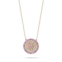 China Blue and White CZ Necklace Circle Shaped 925 Sterling Silver for Girls' Stunning Look for sale