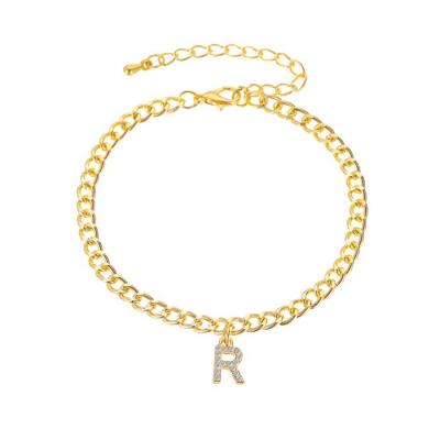 China Personalized 18K Gold Plated Fashion Brass Cuban Link Chain Tennis Bracelet for Women for sale