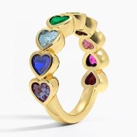 China 18K Gold Heart Shaped Rainbow Bezel Ring for Valentine's Day Gift from Fashion Jewelry for sale