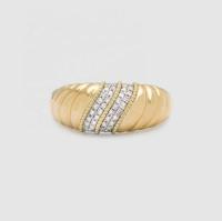 China Platinum Plating Round Brilliant Cut Diamond Dome Ring For Women Fine Jewelry OEM / ODM for sale