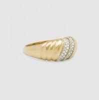 China Platinum Plating Round Brilliant Cut Diamond Dome Ring For Women Fine Jewelry OEM / ODM for sale