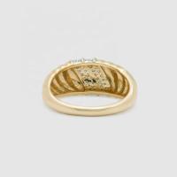 China Platinum Plating Round Brilliant Cut Diamond Dome Ring For Women Fine Jewelry OEM / ODM for sale