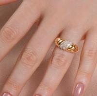 China Platinum Plating Round Brilliant Cut Diamond Dome Ring For Women Fine Jewelry OEM / ODM for sale