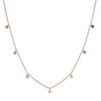 China 925 Silver Children's Necklace featuring Playful Rainbow Gemstone Zircon for Sparkle for sale