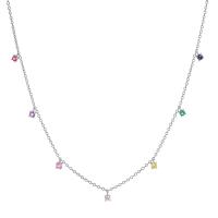 China 925 Silver Children's Necklace featuring Playful Rainbow Gemstone Zircon for Sparkle for sale