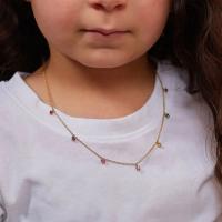China 925 Silver Children's Necklace featuring Playful Rainbow Gemstone Zircon for Sparkle for sale