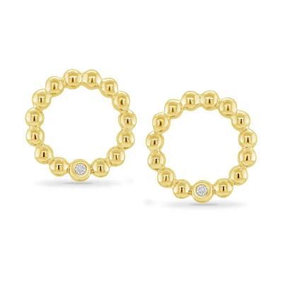 China 925 Sterling Silver Women's Round Shape Bezel Setting Solitaire Stud Earrings with Custom Size Options for sale