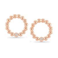 China 925 Sterling Silver Women's Round Shape Bezel Setting Solitaire Stud Earrings with Custom Size Options for sale