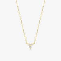 China 18K Gold Zircon Pendant Silver Chain Trio Diamond Cubic Zircon Necklace for sale