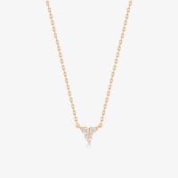 China 18K Gold Zircon Pendant Silver Chain Trio Diamond Cubic Zircon Necklace for sale