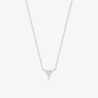 China 18K Gold Zircon Pendant Silver Chain Trio Diamond Cubic Zircon Necklace for sale