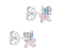 China 8*10mm Safely Enamel Colors Magical Unicorn 925 Sterling Silver Stud Children Earrings Jewelry for sale