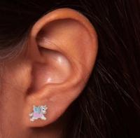 China 8*10mm Safely Enamel Colors Magical Unicorn 925 Sterling Silver Stud Children Earrings Jewelry for sale