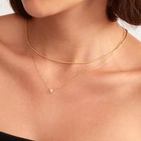 China 18K Gold Zircon Pendant Silver Chain Trio Diamond Cubic Zircon Necklace for sale