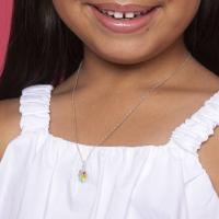 China 925 Sterling Silver Rainbow Enamel Daisy Pendant Necklaces for Children and Young Girls for sale