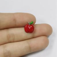 China Delightful Red and Green Enamel Apple Earrings for Little Girls in 925 Sterling Silver for sale
