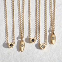 China Gold Plated 925 Sterling Silver Starburst Diamond Disc Pendant Necklace for Daily Wear for sale