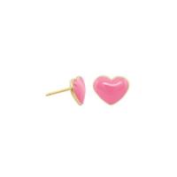 China 925 Sterling Silver Heart Shape Pink Enamel Stud Earrings for Little Girls' Tradition for sale