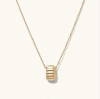 China Gold Plated 925 Sterling Silver Simple Single Beaded Circle Charm Pendant Necklace OEM for sale