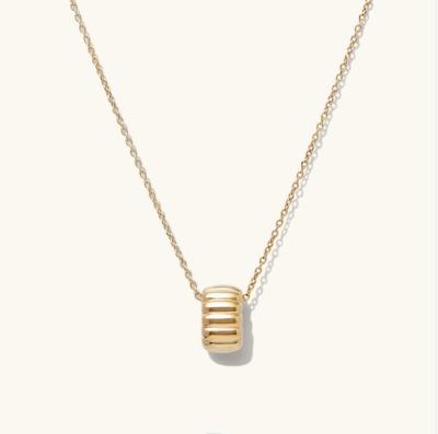 China Gold Plated 925 Sterling Silver Simple Single Beaded Circle Charm Pendant Necklace OEM for sale