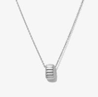 China Gold Plated 925 Sterling Silver Simple Single Beaded Circle Charm Pendant Necklace OEM for sale