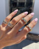 China Handmade Silver Triple Emerald Ring with AAA Zircon Stone and 14K Gold Bezel Setting for sale