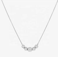 China Rhodium 18k Gold Necklace Womens 1.2mm White Gold Cz Pendant for sale