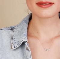 China Rhodium 18k Gold Necklace Womens 1.2mm White Gold Cz Pendant for sale