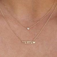 China 26mm 18K Gold Plated Necklace MAMA Heart Necklace For Ladies' Day for sale