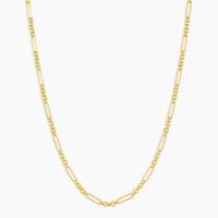 China 18in 925 Sterling Silver Chain Necklace 2.2mm Width 18K Gold Chain Necklace for sale