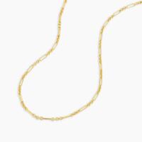 China 18in 925 Sterling Silver Chain Necklace 2.2mm Width 18K Gold Chain Necklace for sale