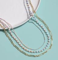 China 18in 925 Sterling Silver Chain Necklace 2.2mm Width 18K Gold Chain Necklace for sale