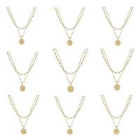 China Handmade 925 Sterling Silver Double Pendant Paperclip Stacking Necklace with 30 Days Delivery for sale