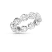 China 925 Sterling Silver 14K Gold Bezel Oval Eternity Ring for Women Engagement Occasion for sale