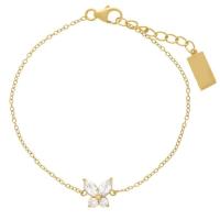 China 14K Gold Plated Butterfly Charm Bracelet in 925 Sterling Silver with 50 pcs MOQ for sale